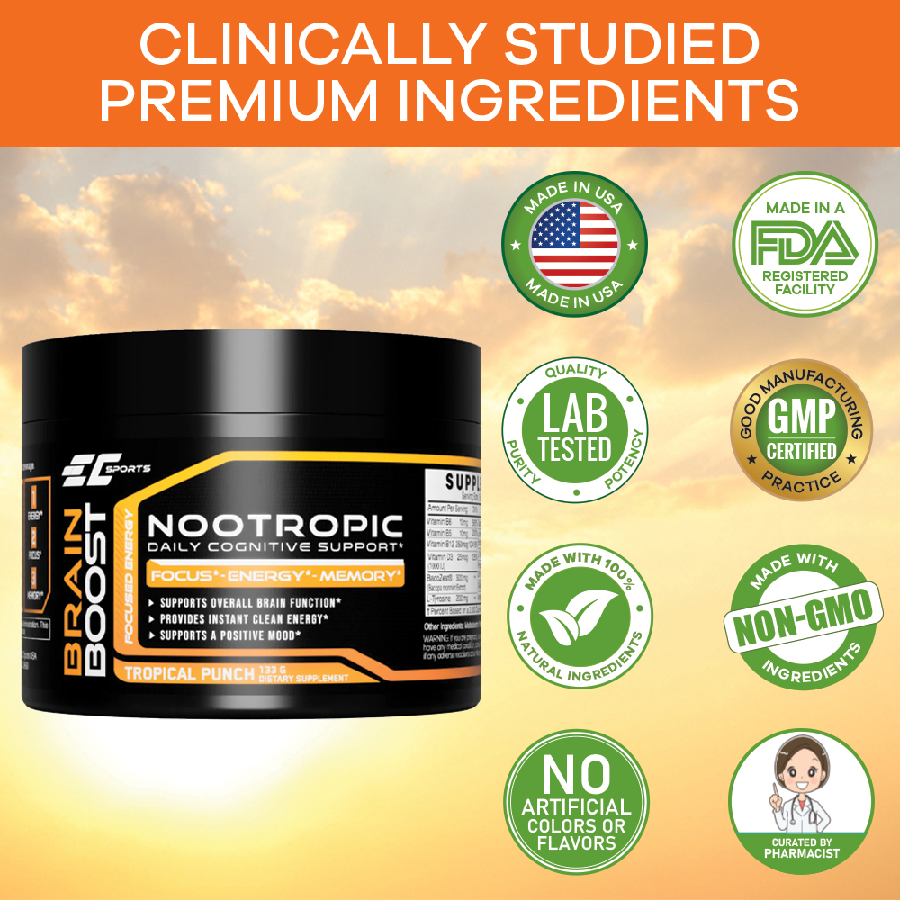 EC Sports Neuro+ Brain Boost - Memory Booster, Brain Supplement ...