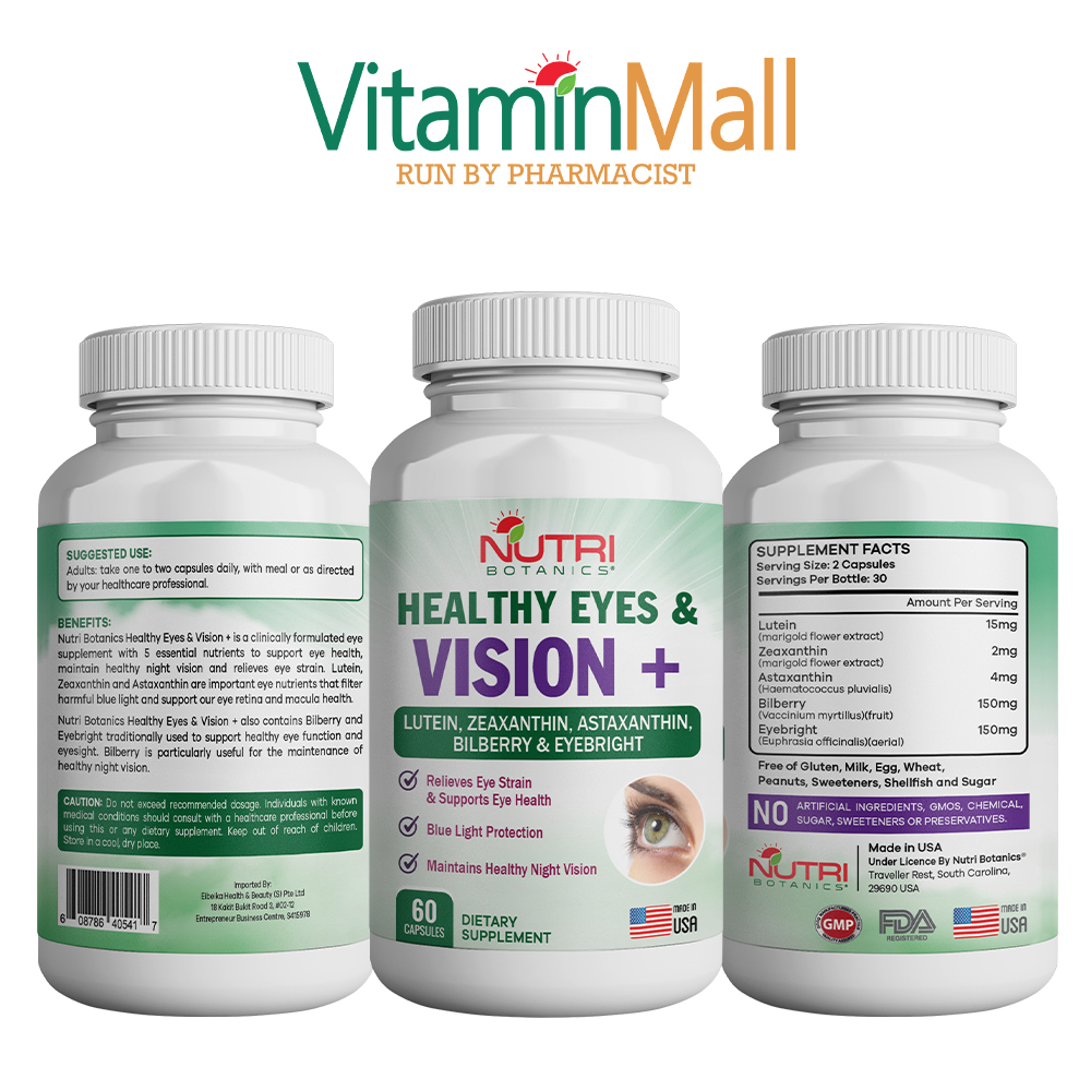 Nutri Botanics Healthy Eye & Vision+ - Eye Supplement - VitaminMall