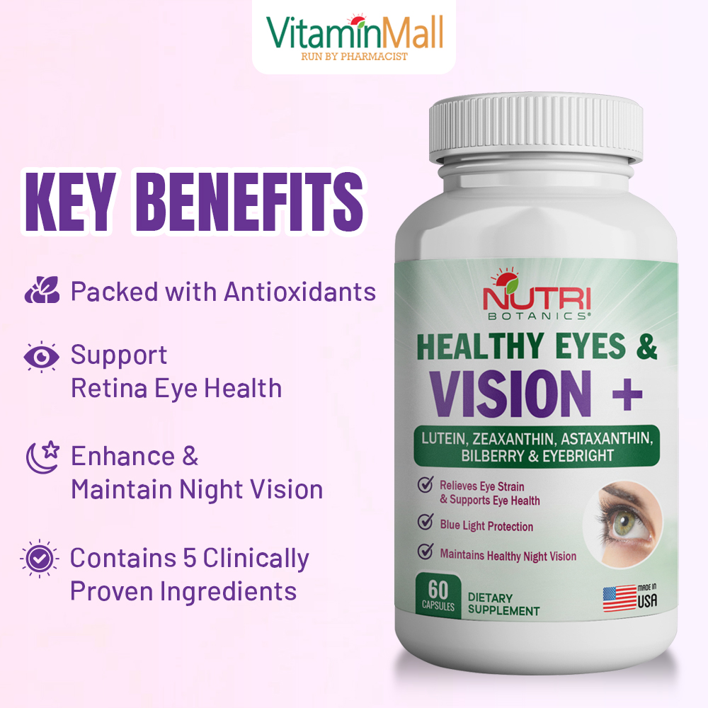 Nutri Botanics Healthy Eye & Vision+ - Eye Supplement - VitaminMall
