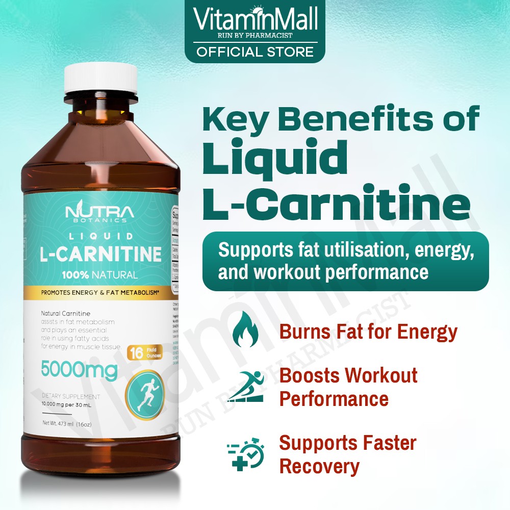 Liquid L-Carnitine 5000mg - Fat Burner, Convert Fat to Energy - VitaminMall