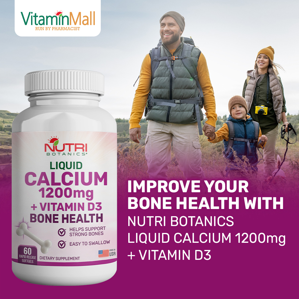 Nutri Botanics Liquid Calcium 1200mg with Vitamin D3 - VitaminMall