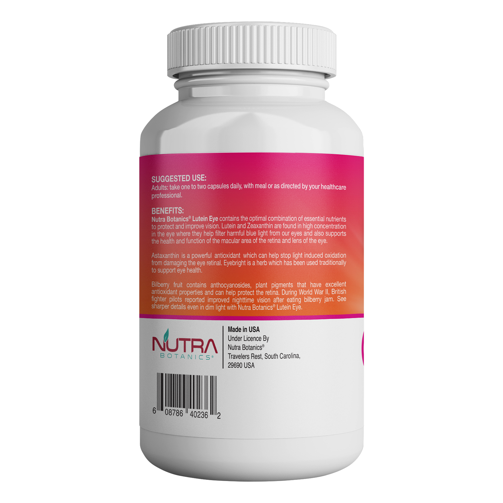 Lutein Eye Supplement - Zeaxanthin, Astaxanthin, Bilberry, Eyebright ...